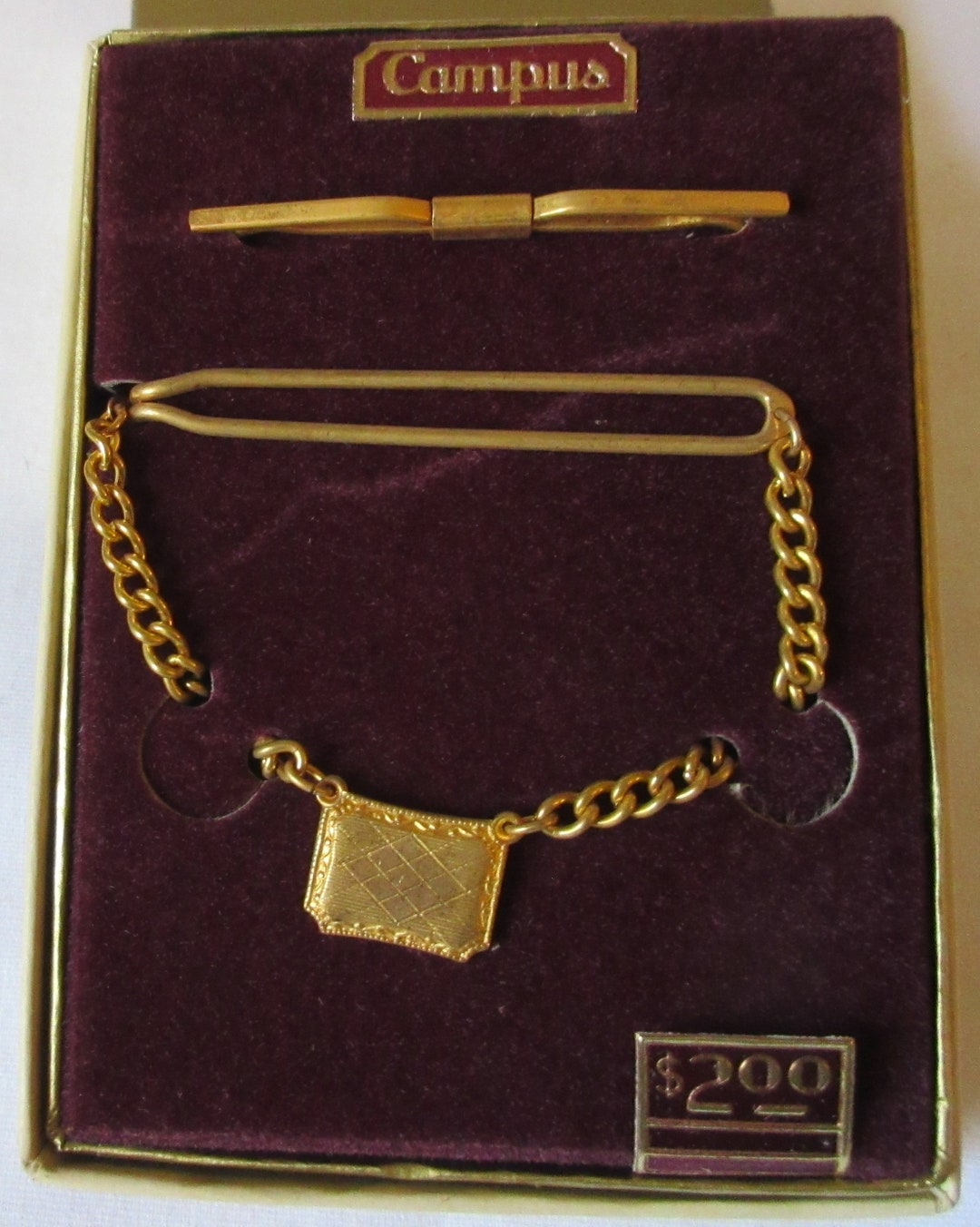 Vintage Campus Tie Bar and Collar Bar Set - Etsy