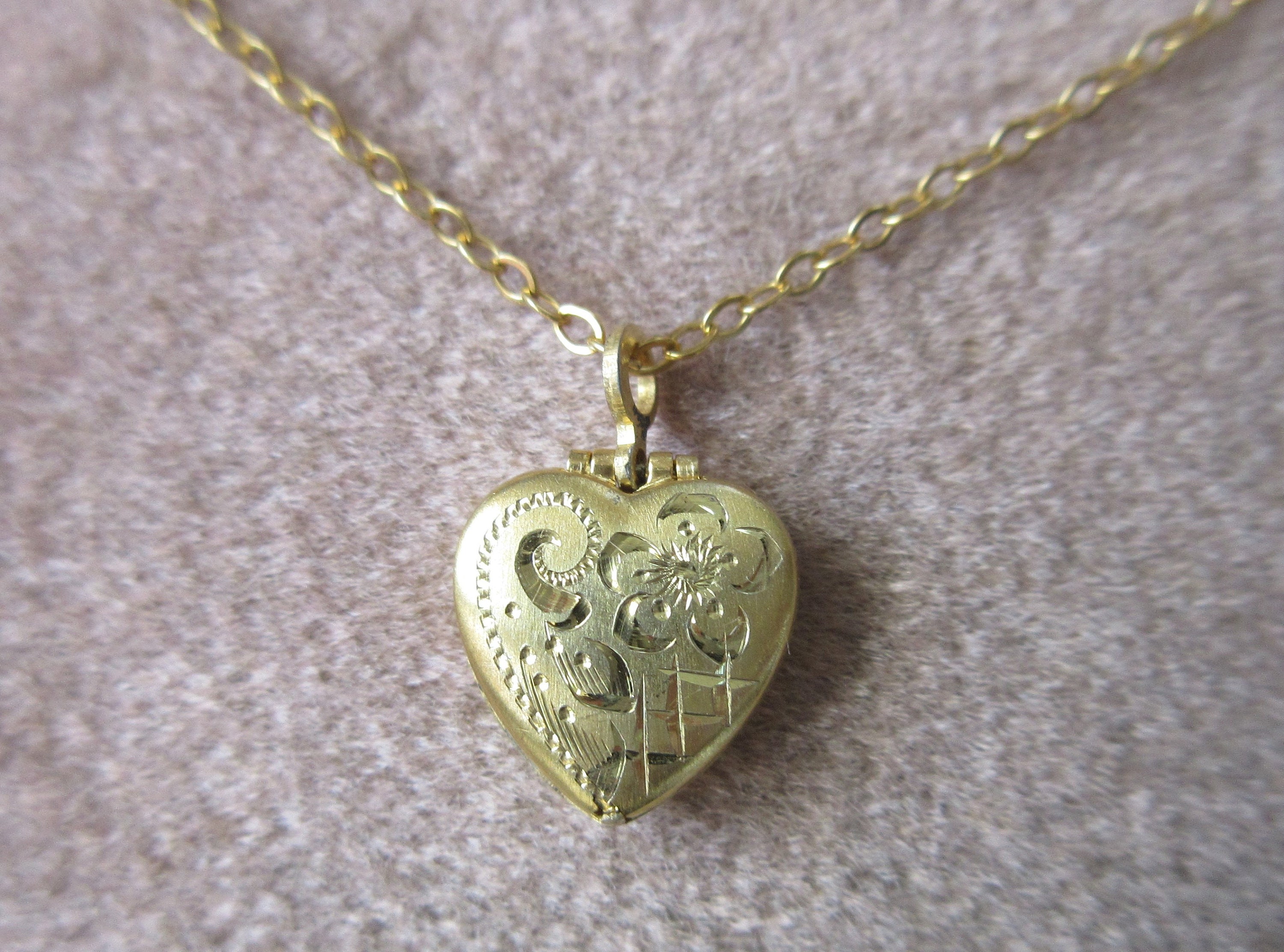 Lovely Signed LS and Marked 1/20 12K GF on STERLING Child's Heart ...