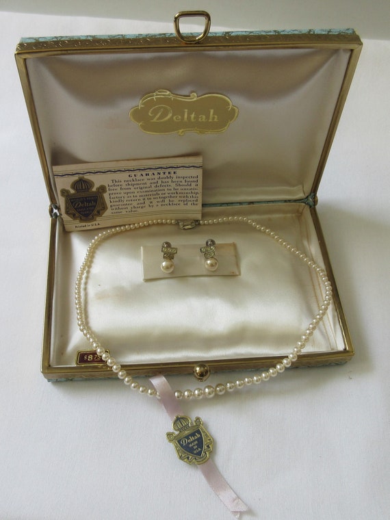Vintage Deltah pearls Single Strand Necklace and - Etsy