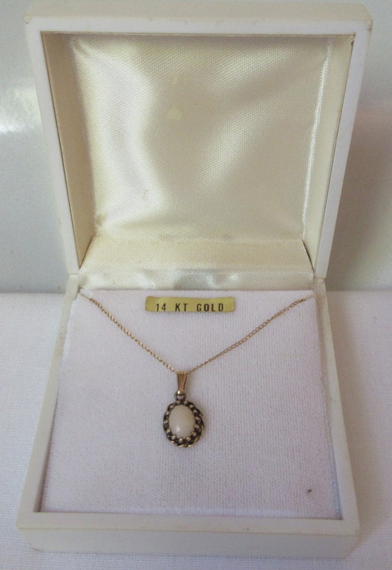 Vintage signed CACo and marked 14K Pervian Pink Opal … - Gem