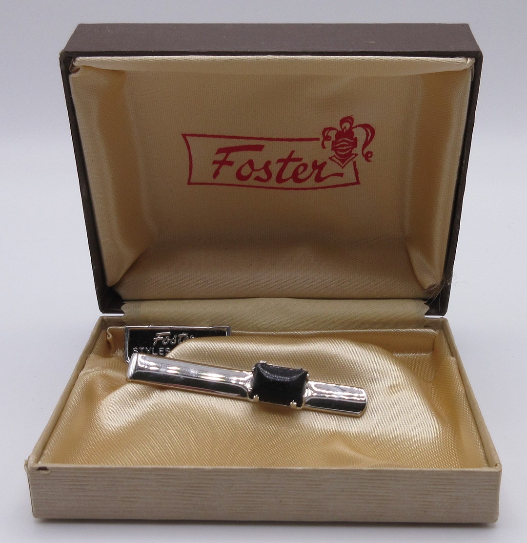 Vintage Signed Foster Tie Bar With Accent Stone - Etsy