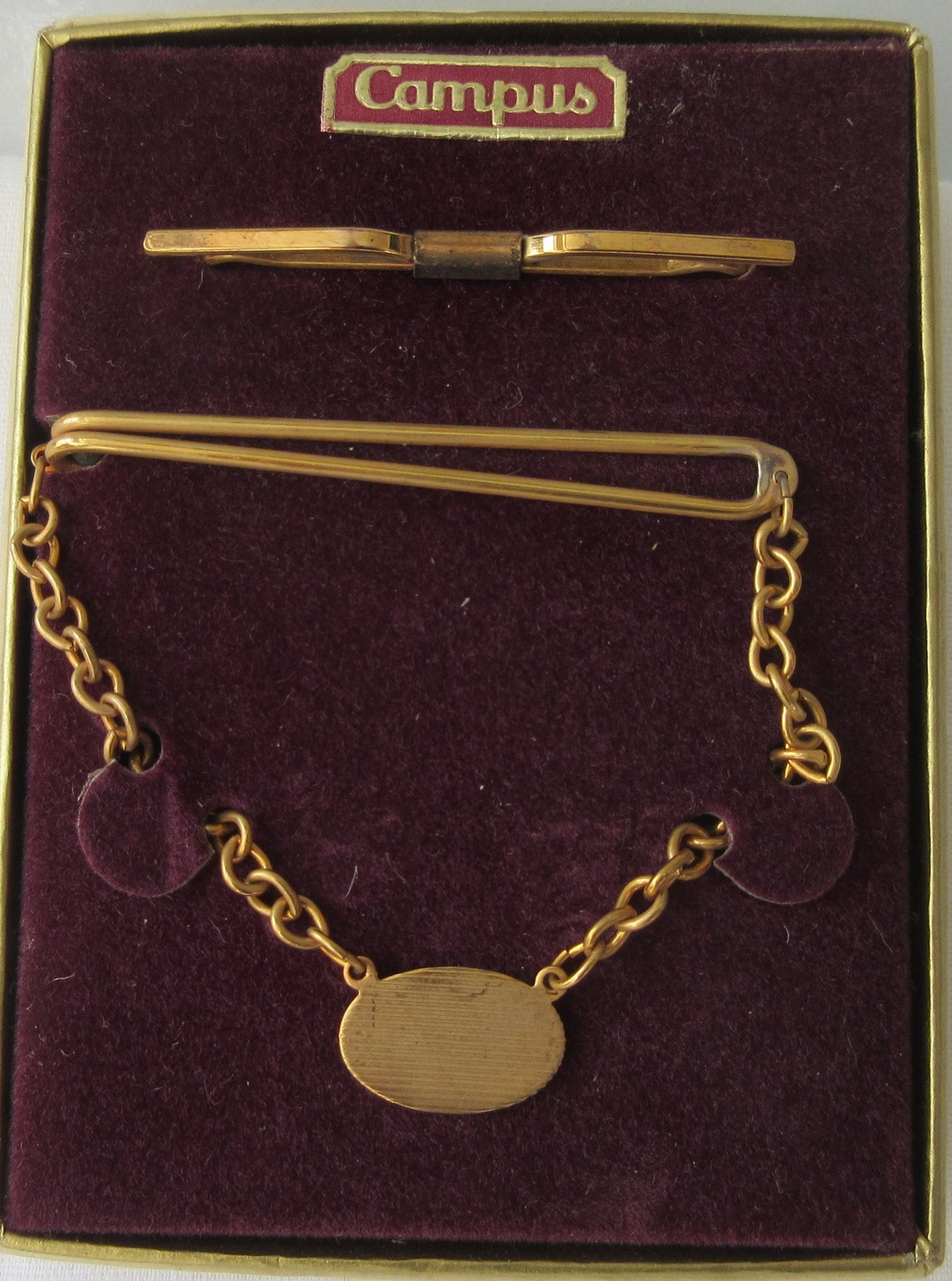 Vintage Campus Tie Bar and Collar Bar Set - Etsy