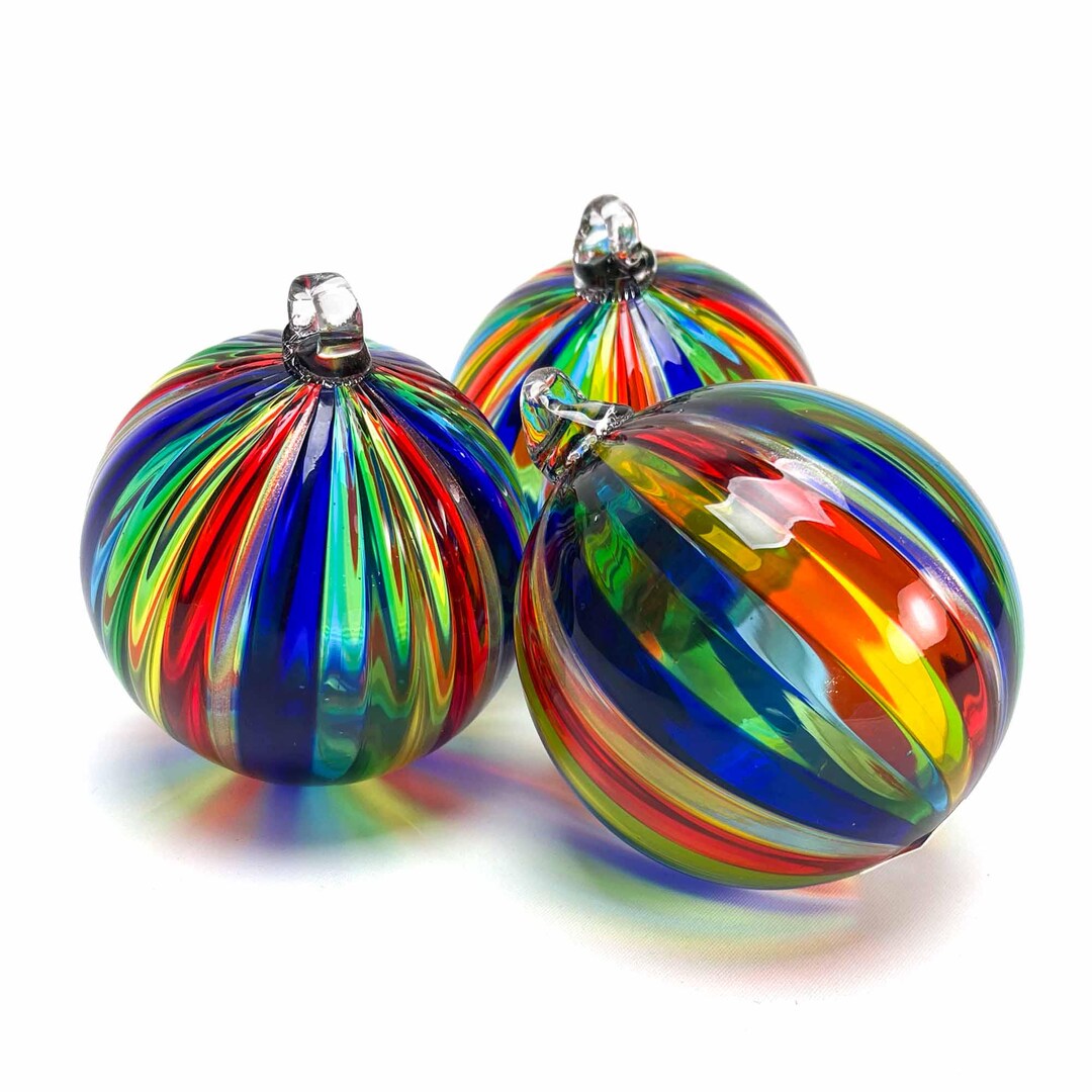Rainbow Christmas Ornament - Murano Glass - Etsy