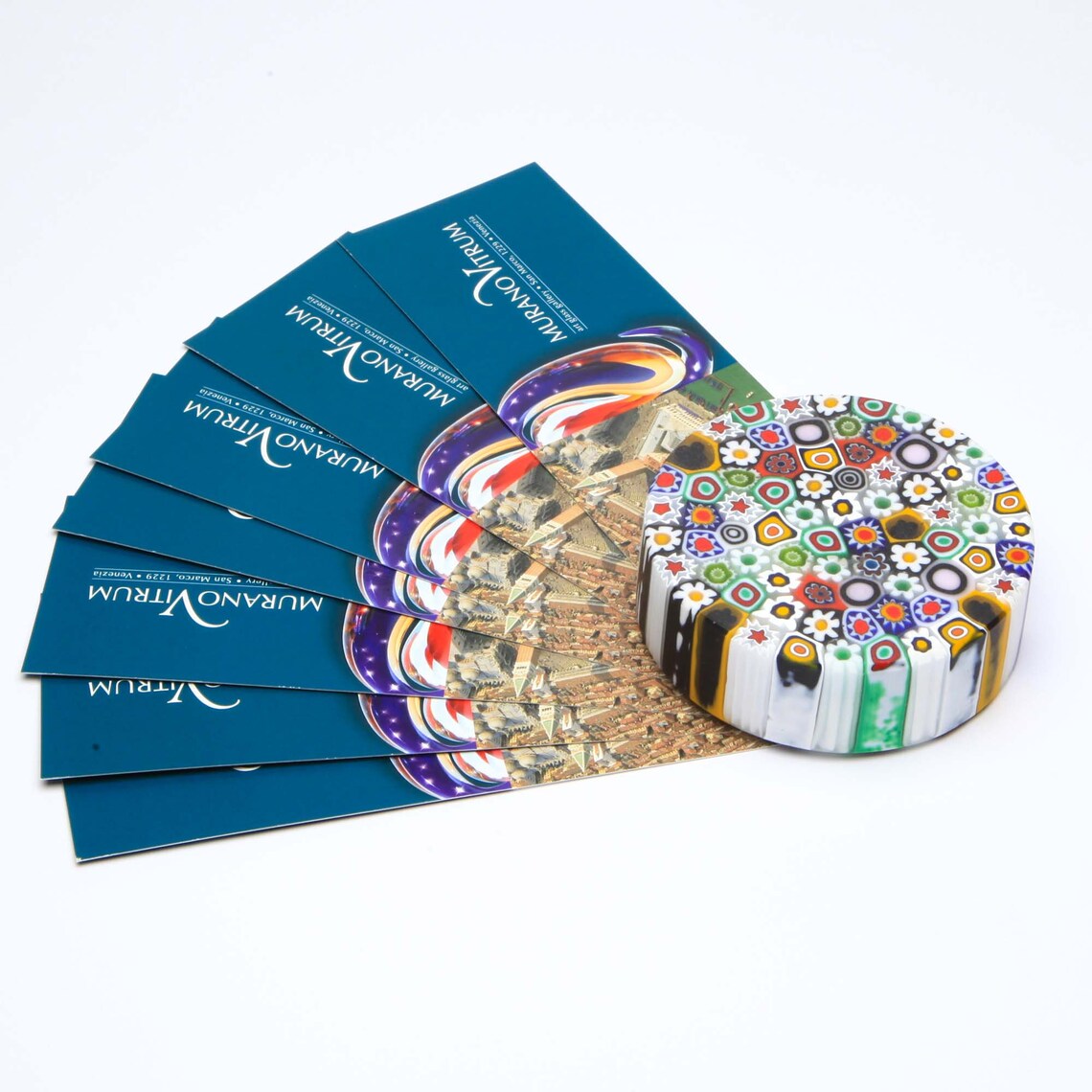 Paperweight With Murrine Round Big Size Murano Glass | Etsy