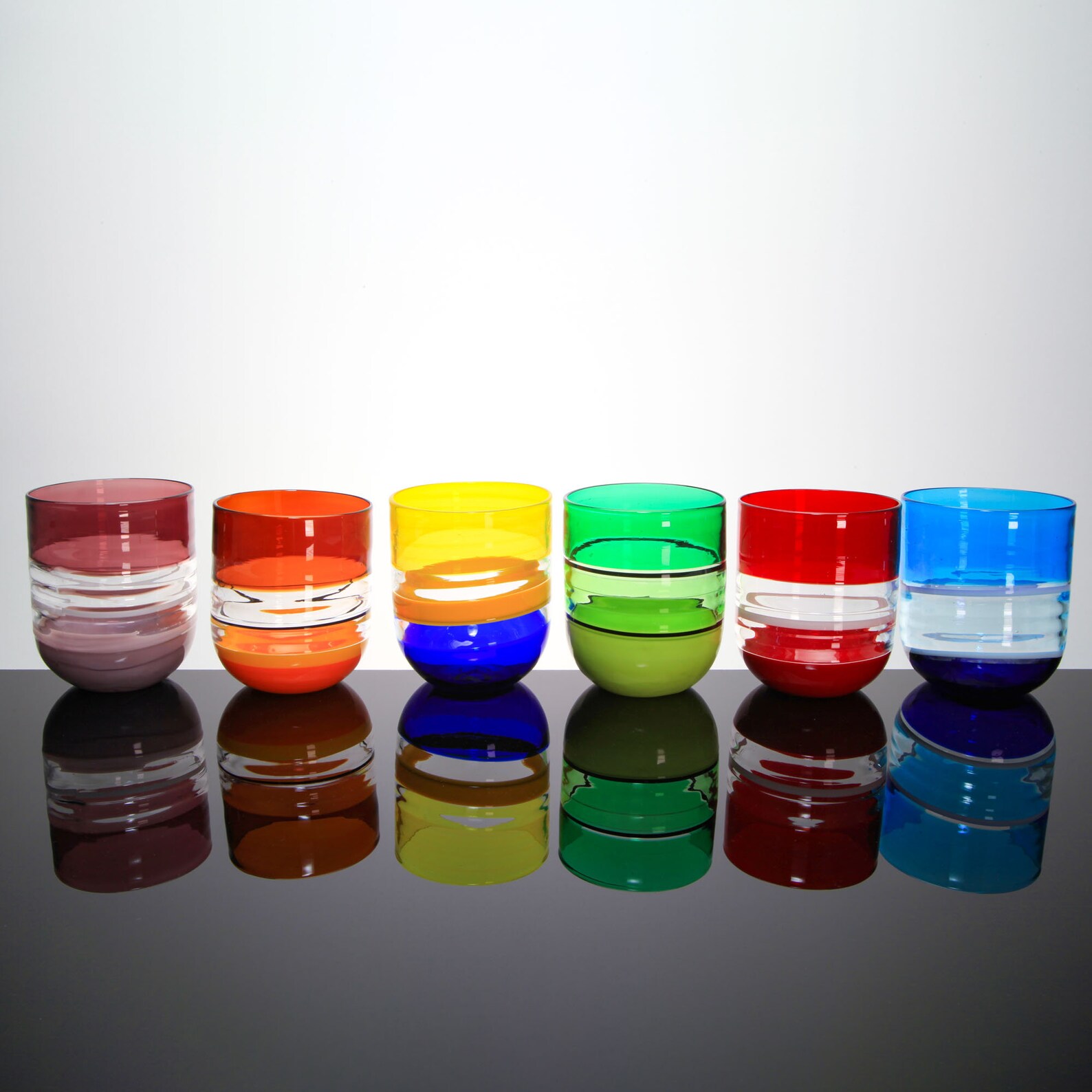 Six Glasses Set - Murano Glass - Etsy