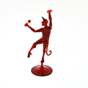 Red Devil With Wine Glass Big Size - Murano Glass - Etsy