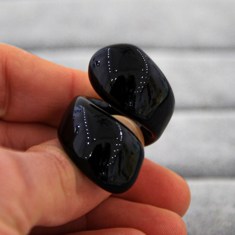 Black Ring Handmade spiral Murano Glass - Etsy