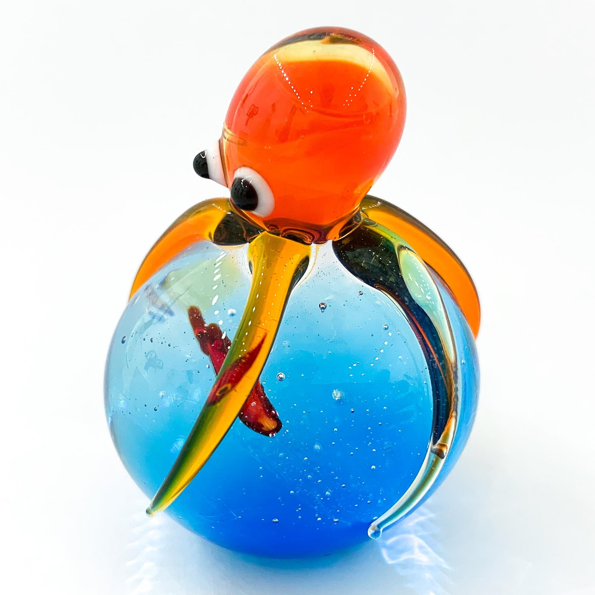 Octopus on a Bowl With Red Fish - Murano Glass - Etsy