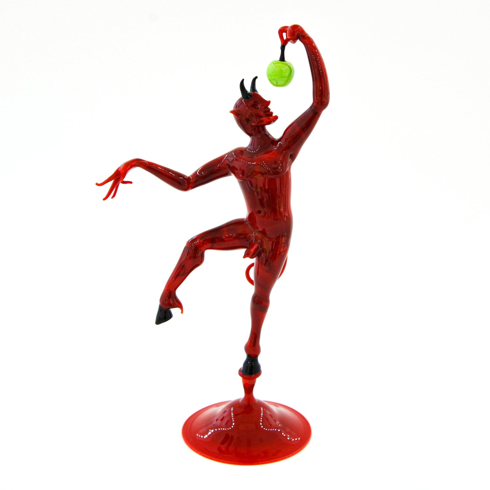 Red Devil With Apple Big Size Murano Glass - Etsy