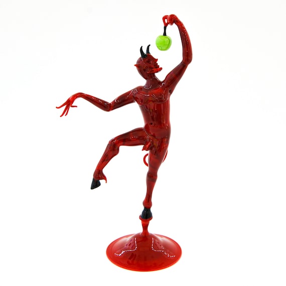 Red Devil With Apple Big Size Murano Glass - Etsy