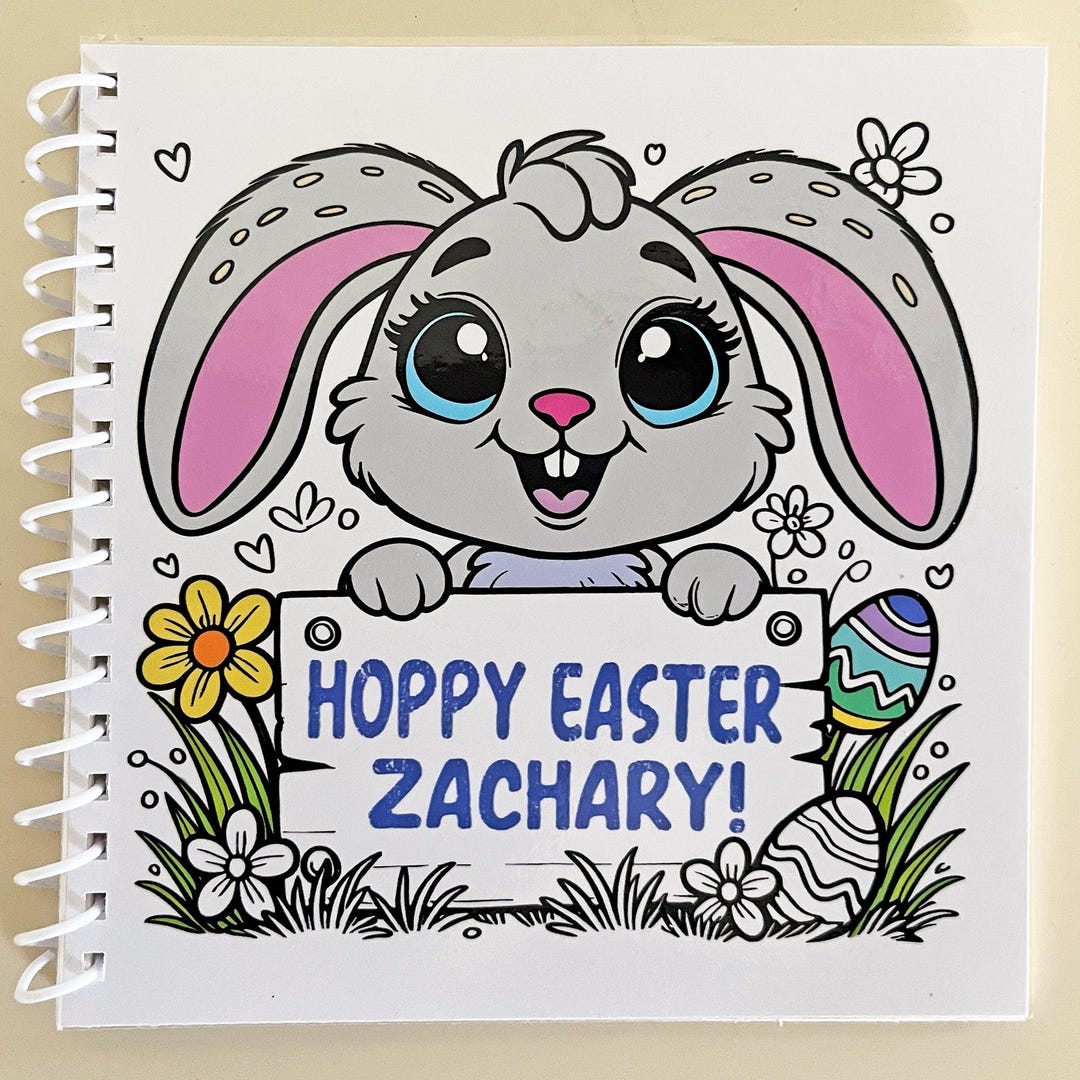 Personalized Hoppy Easter Coloring Book Featuring Bunnies, Chicks, and ...