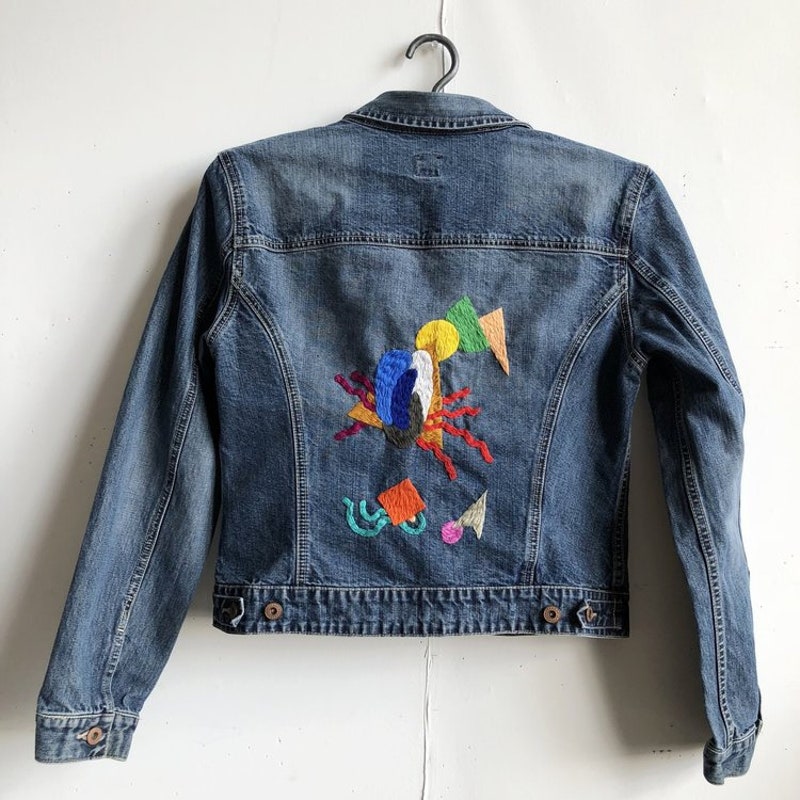 Embroidered Denim Jacket - Etsy