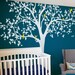 Oak Tree Decal White Tree Decal for Nursery Removable Wall Decal Mural ...