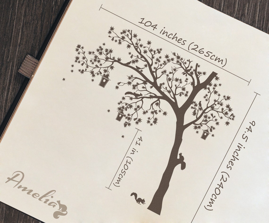White Tree Wall Decal Large Wall Decal for Nursery Large White - Etsy