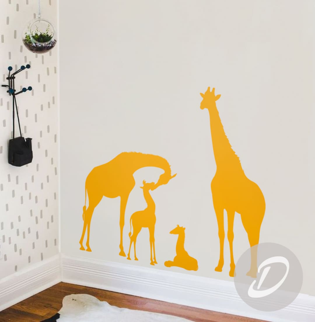 Giraffes Family Nursery Wall Decal Large Wall Decor With Giraffes Wall ...