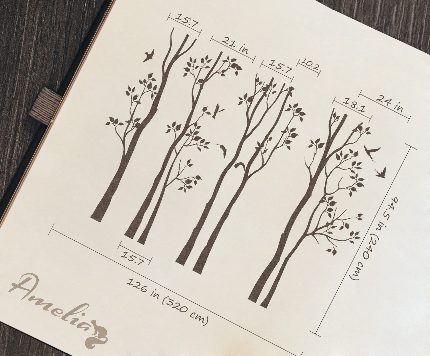 Large Tree Wall Decal Tree Wall Mural Decal Nature Wall Decal | Etsy