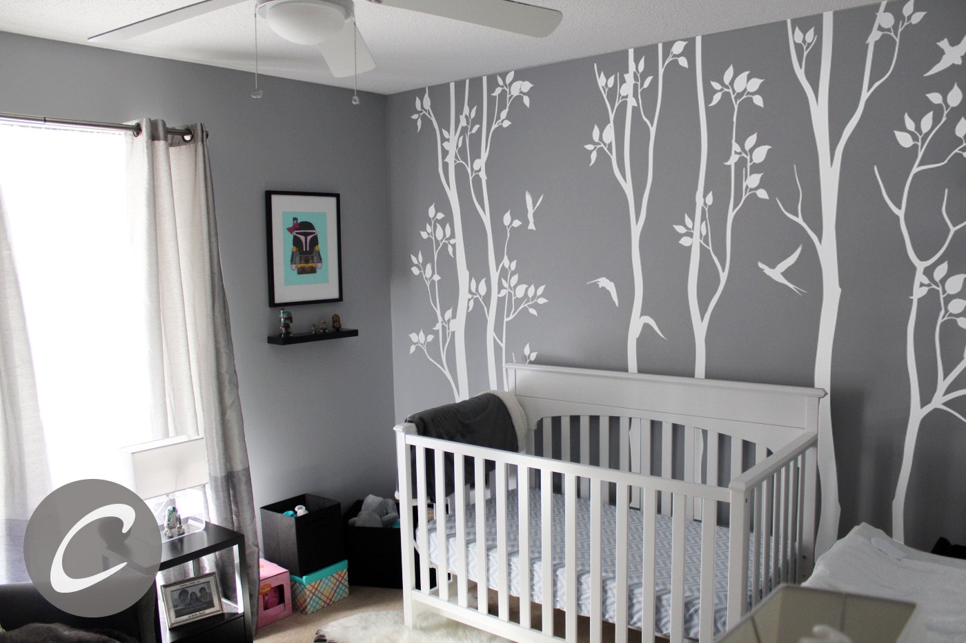 Large Tree Wall Decal Tree Wall Mural Decal Nature Wall Decal White ...