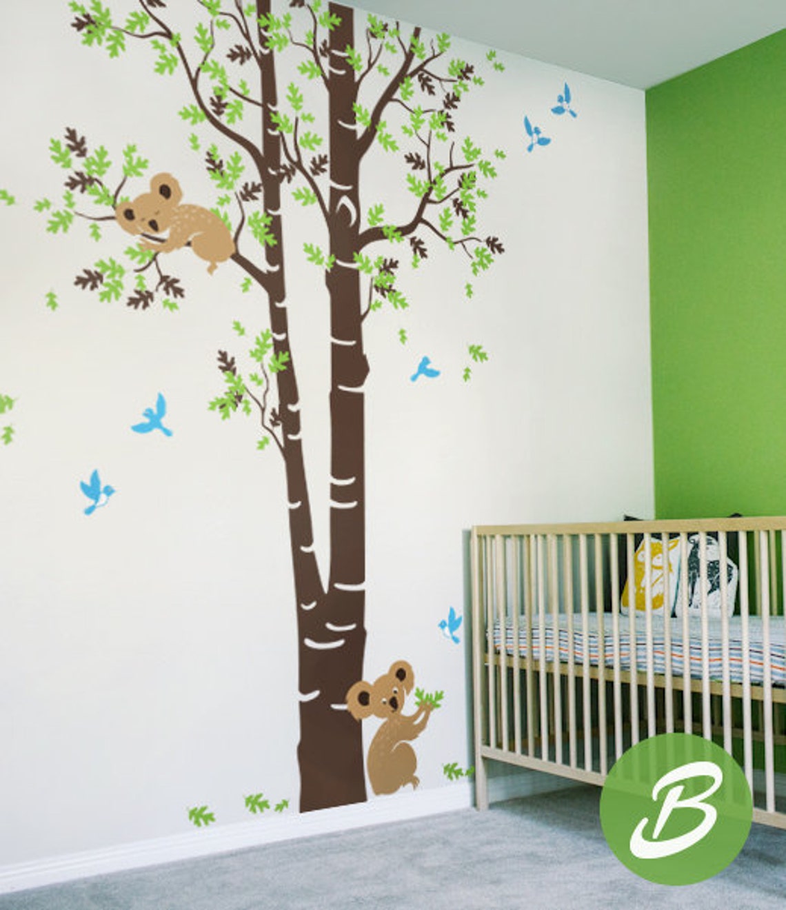 Koala Tree Wall Decal Large Tree Wall Sticker Koala Tree Wall - Etsy