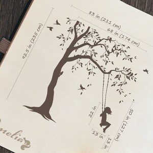 Tree Decal With Swings and Birds Large Nursery Tree Vinyl Wall Art Wall ...