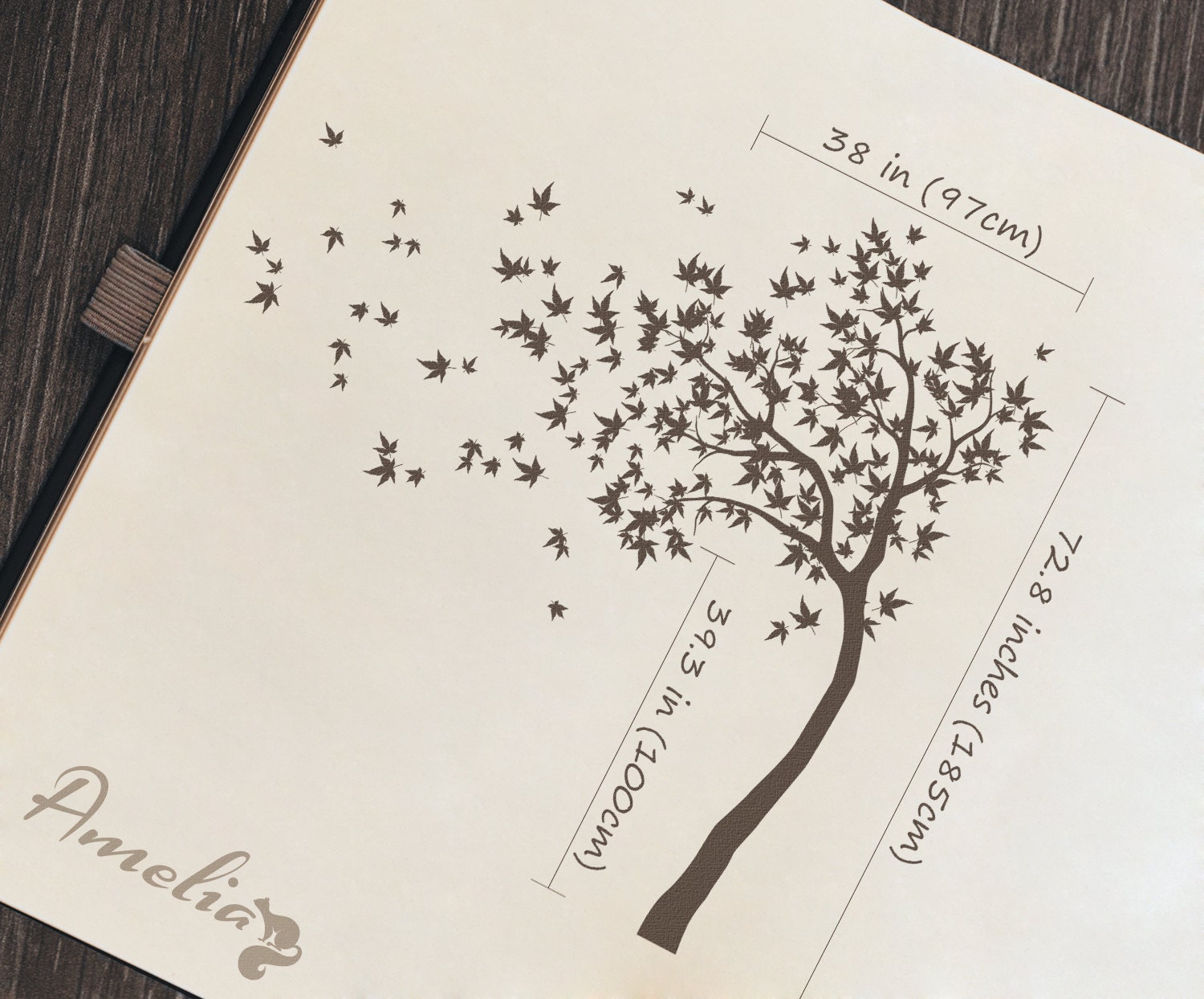 White Tree Decal Large Nursery Tree Decal With Birds Removable Wall ...