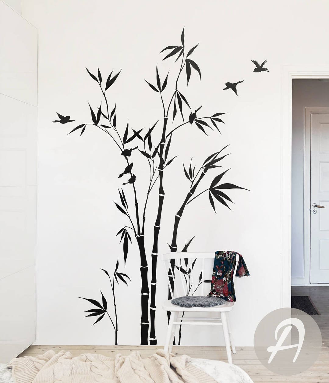 Bamboo Tree Forest Wall Decal Large Nursery Wall Decal Bamboo Stalks ...