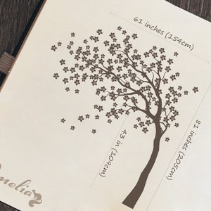 Large Blooming Tree Wall Sticker Tree Floral Wall Decal Large Tree ...