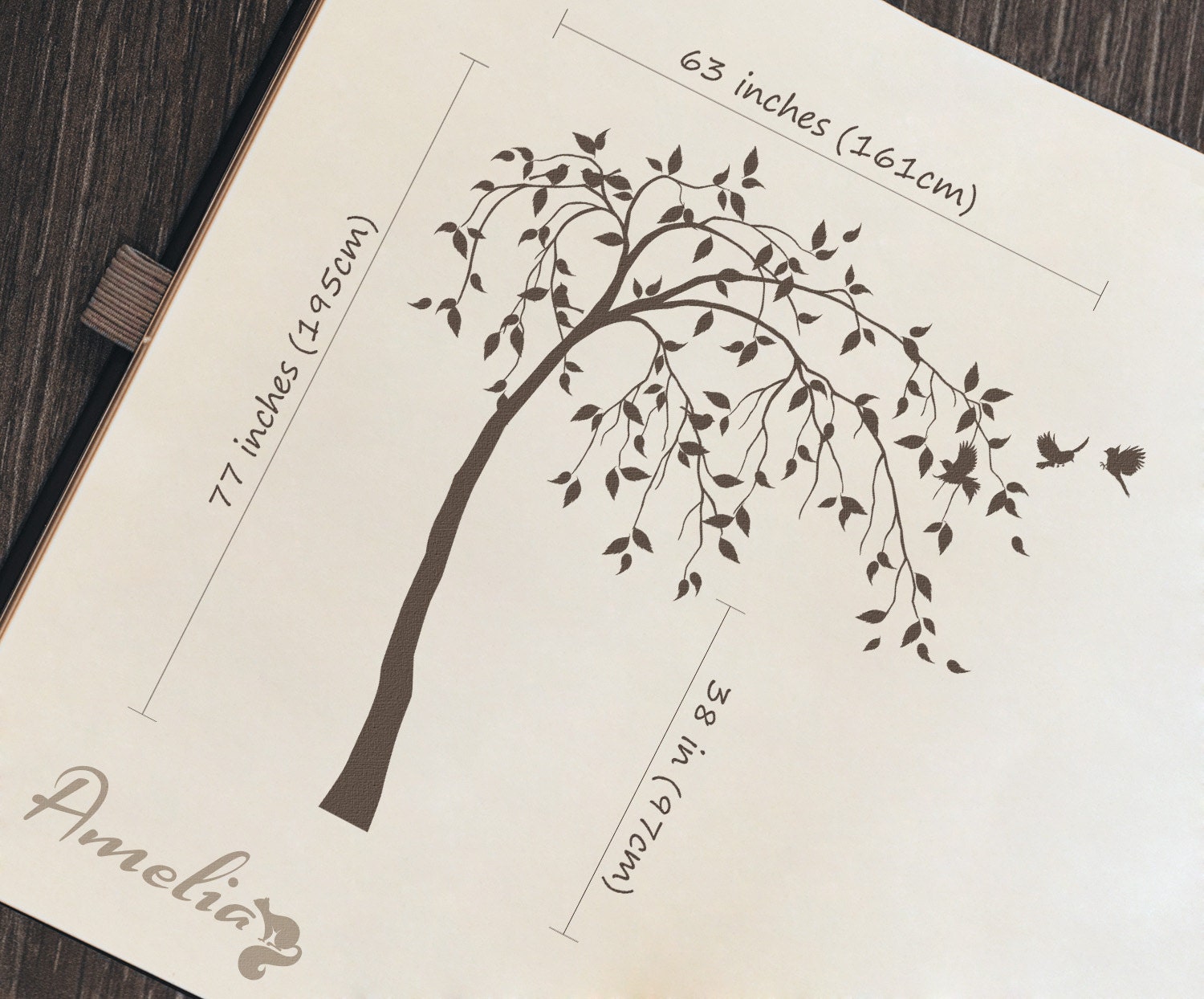 Willow Tree Decal Large Tree Decal White Tree Decal Temporary - Etsy Canada