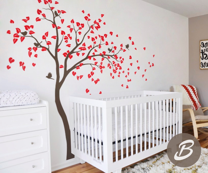 Large White Tree Wall Sticker White Tree Decal Wall Mural | Etsy