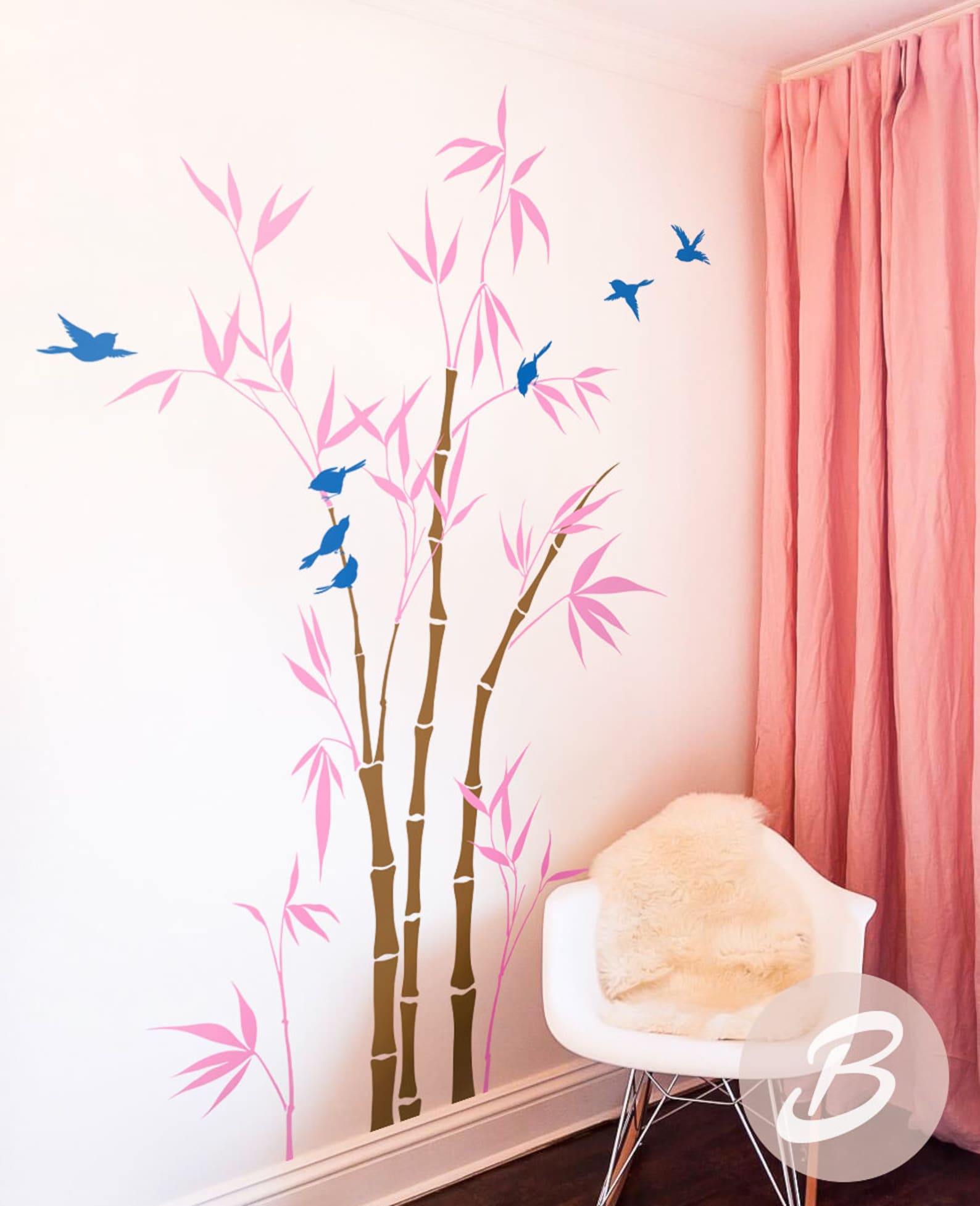 Bamboo Tree Forest Wall Decal Large Nursery Wall Decal Bamboo | Etsy