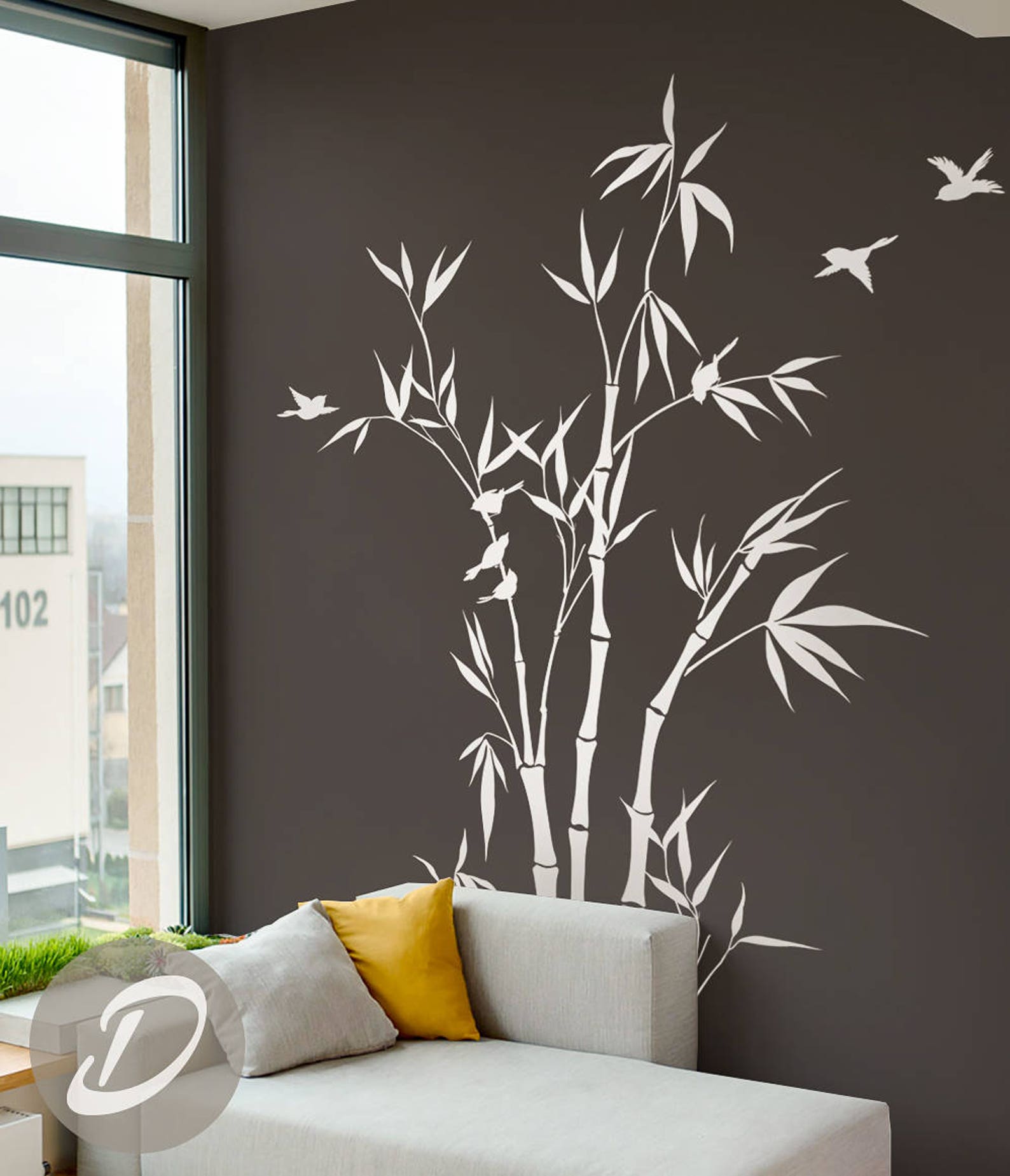 Bamboo Tree Forest Wall Decal Large Nursery Wall Decal Bamboo | Etsy