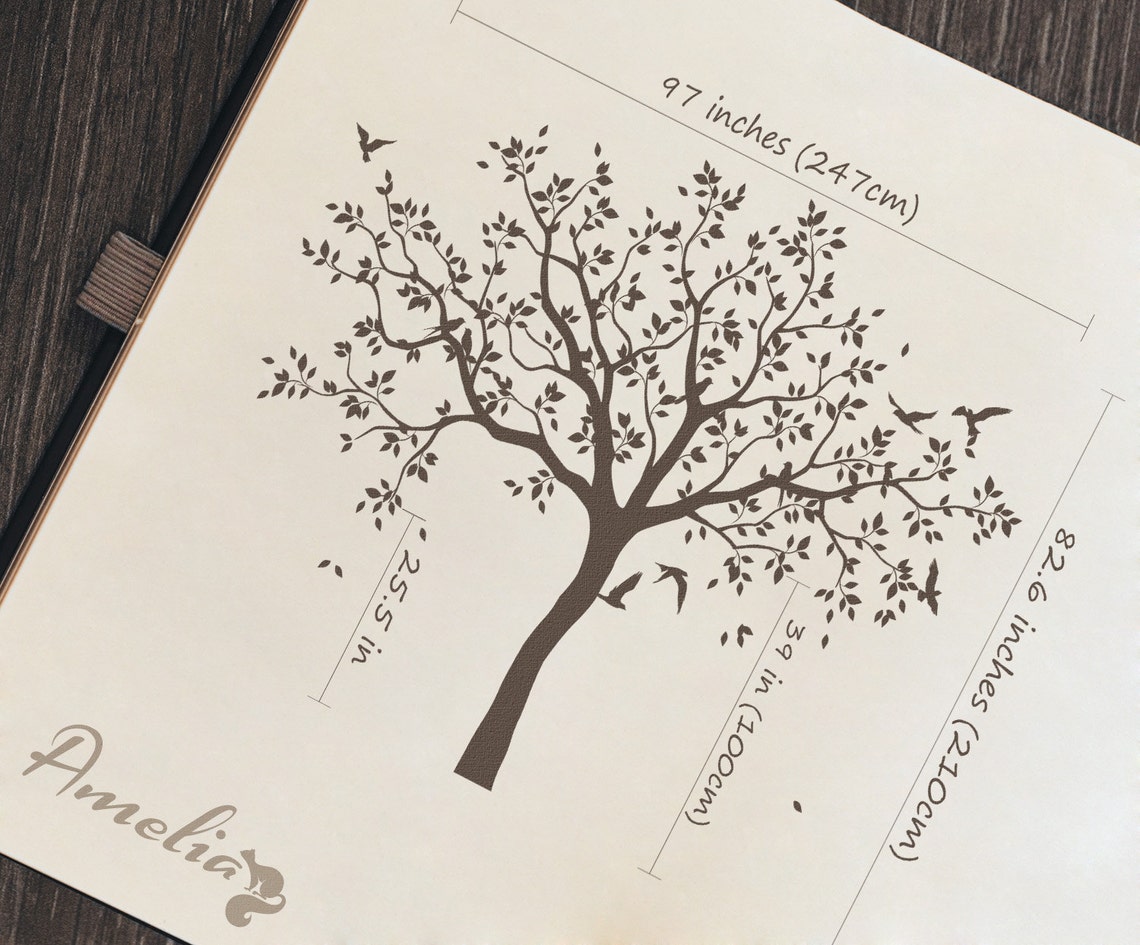 Large Tree Wall Decals Trees Decal Nursery Tree Wall Decals | Etsy