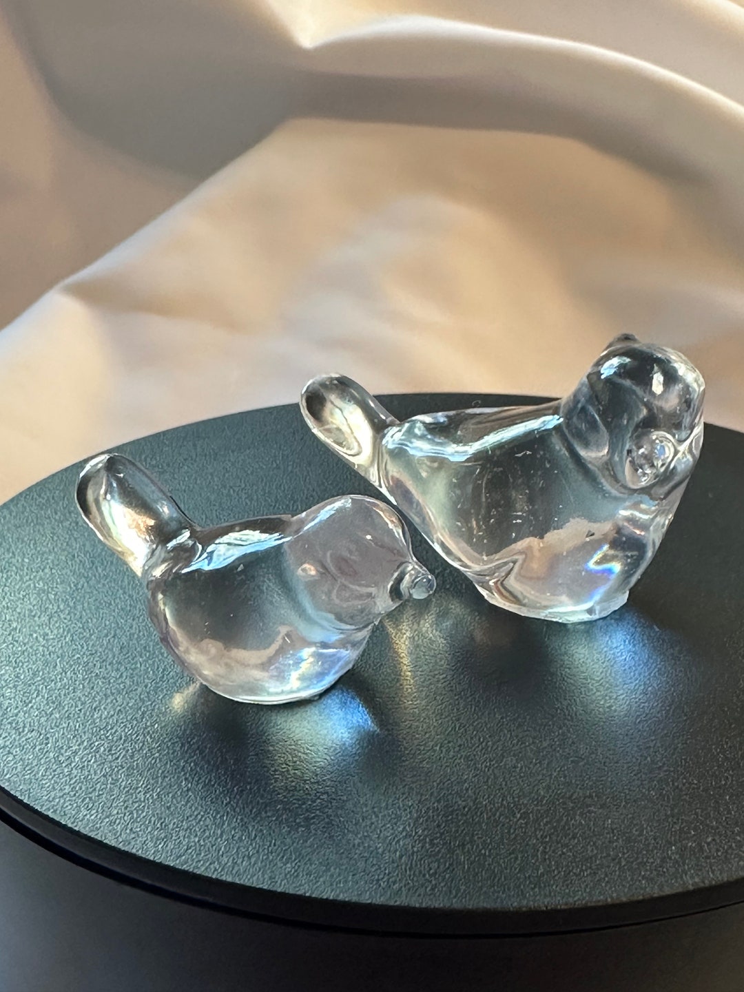 Pair of Small Resin Birds - Clear Resin - Etsy