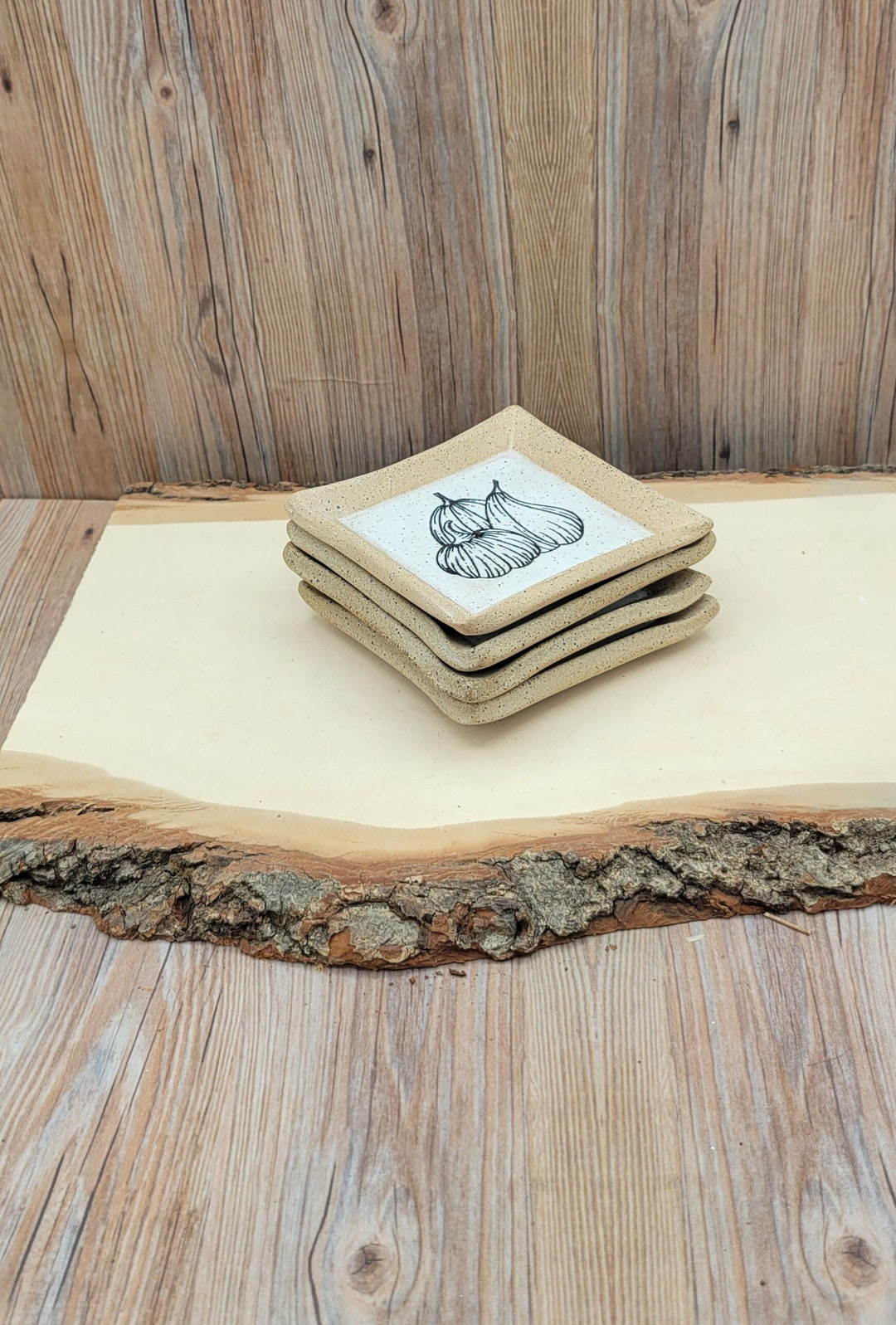 Handmade Pottery Stoneware Appetizer Plates, Set of Four, Pumpkins - Etsy