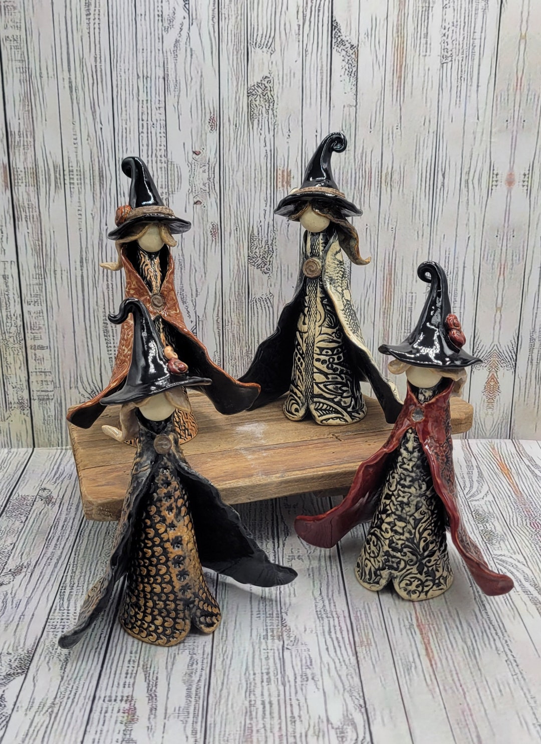 Handmade Stoneware Witch Figure - Etsy