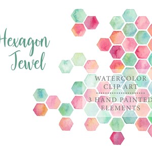 Hexagon Jewel Background Watercolor Clip Art - Etsy