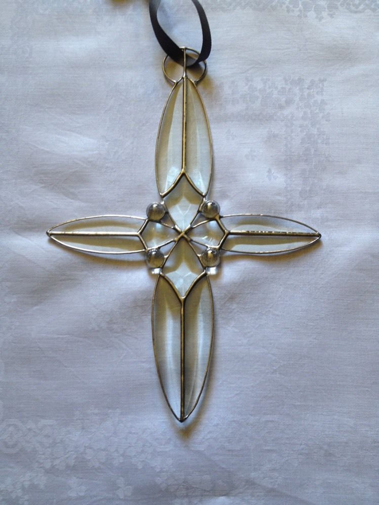 Hand Made Bevelled Glass Cross - Etsy