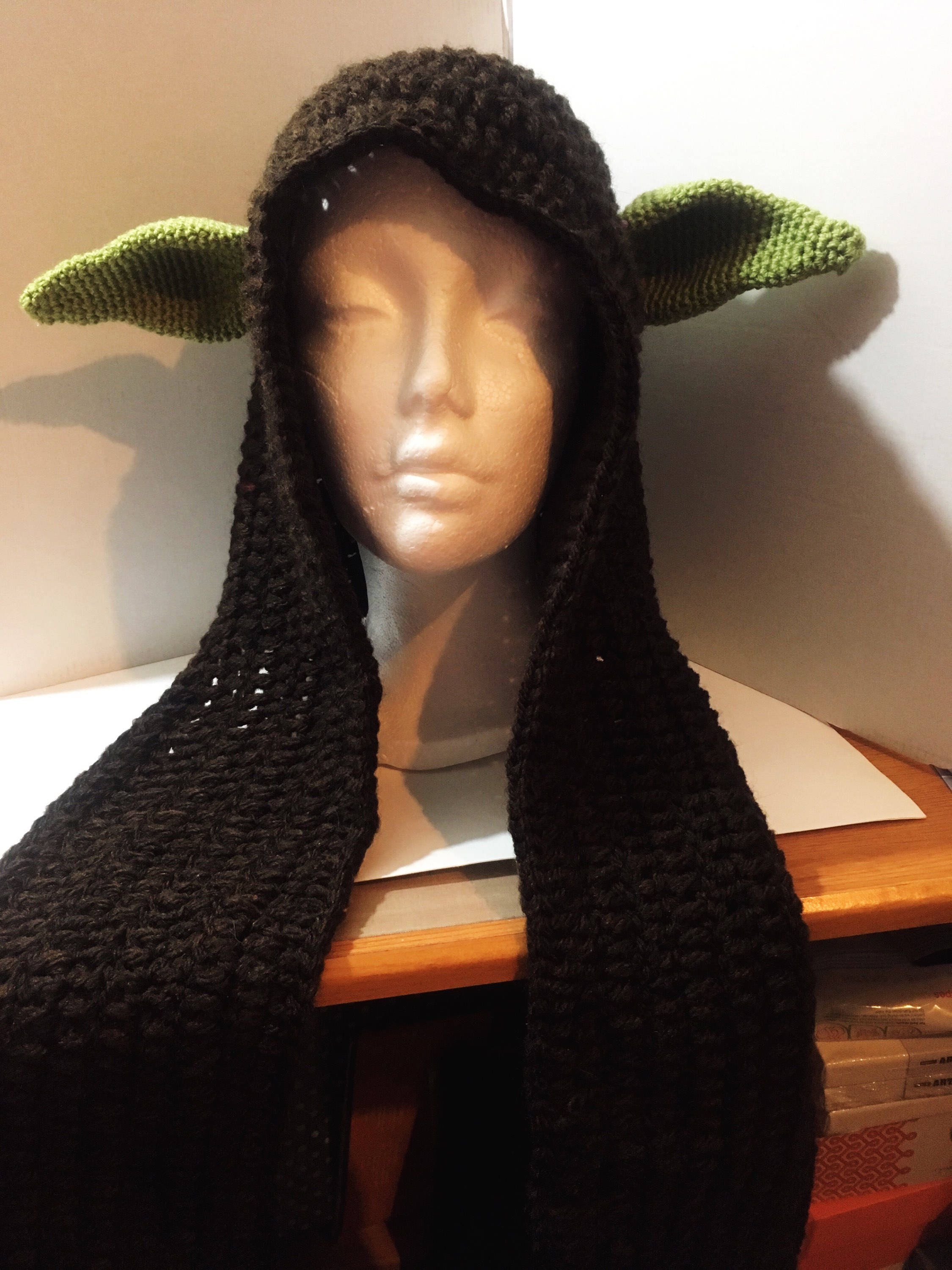 Star Wars Yoda Inspired Jedi Master Handmade Crochet Hood - Etsy UK