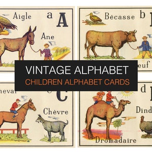 Vintage Printable Children's Alphabet Cards. Alphabet - Etsy