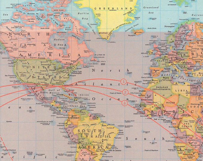 1962 World Map Printable Digital Download. Antique Digital World Map ...