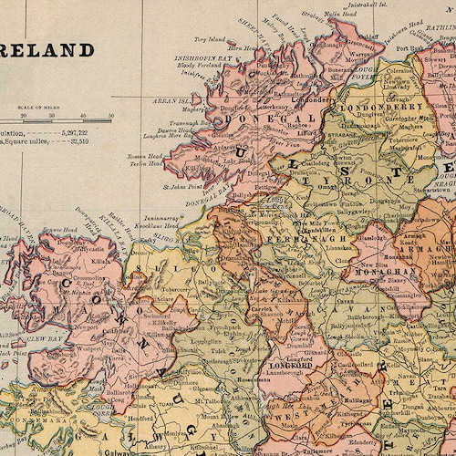Old Ireland Map 1910 Vintage Colorful Counties Atlas Poster - Etsy