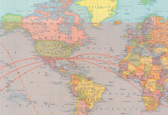 1962 Mapa del mundo imprimible Descarga digital. Impresión de | Etsy México