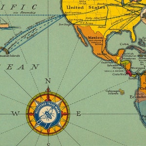 Vintage Digital World Map. 1933 Printable World Map. Antique School Map ...