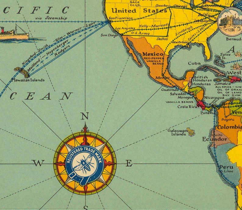 Vintage Digital World Map. 1933 Printable World Map. Antique - Etsy Canada