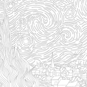 Printable Adult Coloring Pages. 7 Art Classics Coloring Pages Set. Van ...