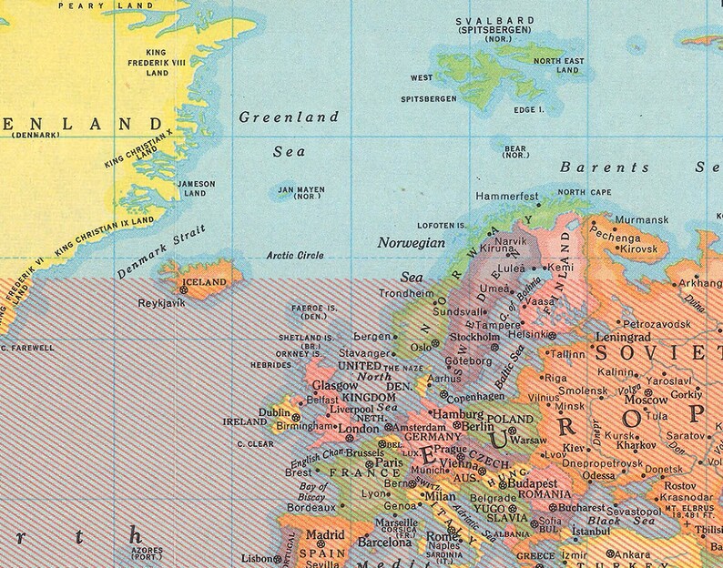 1962 World Map Printable Digital Download. Antique Digital - Etsy Hong Kong