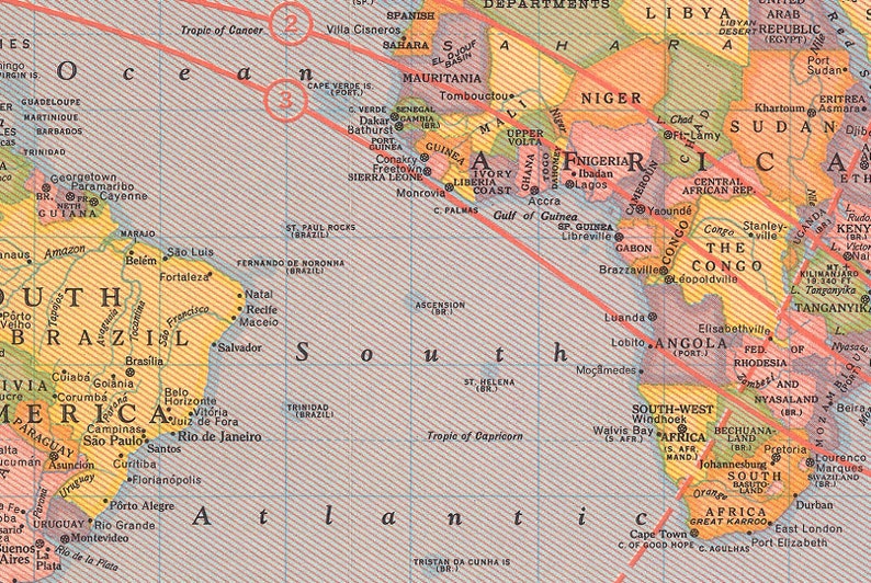 Mapa Mundial Impreso De 1962 – Estilo Vintage (descarga Digital) - Etsy