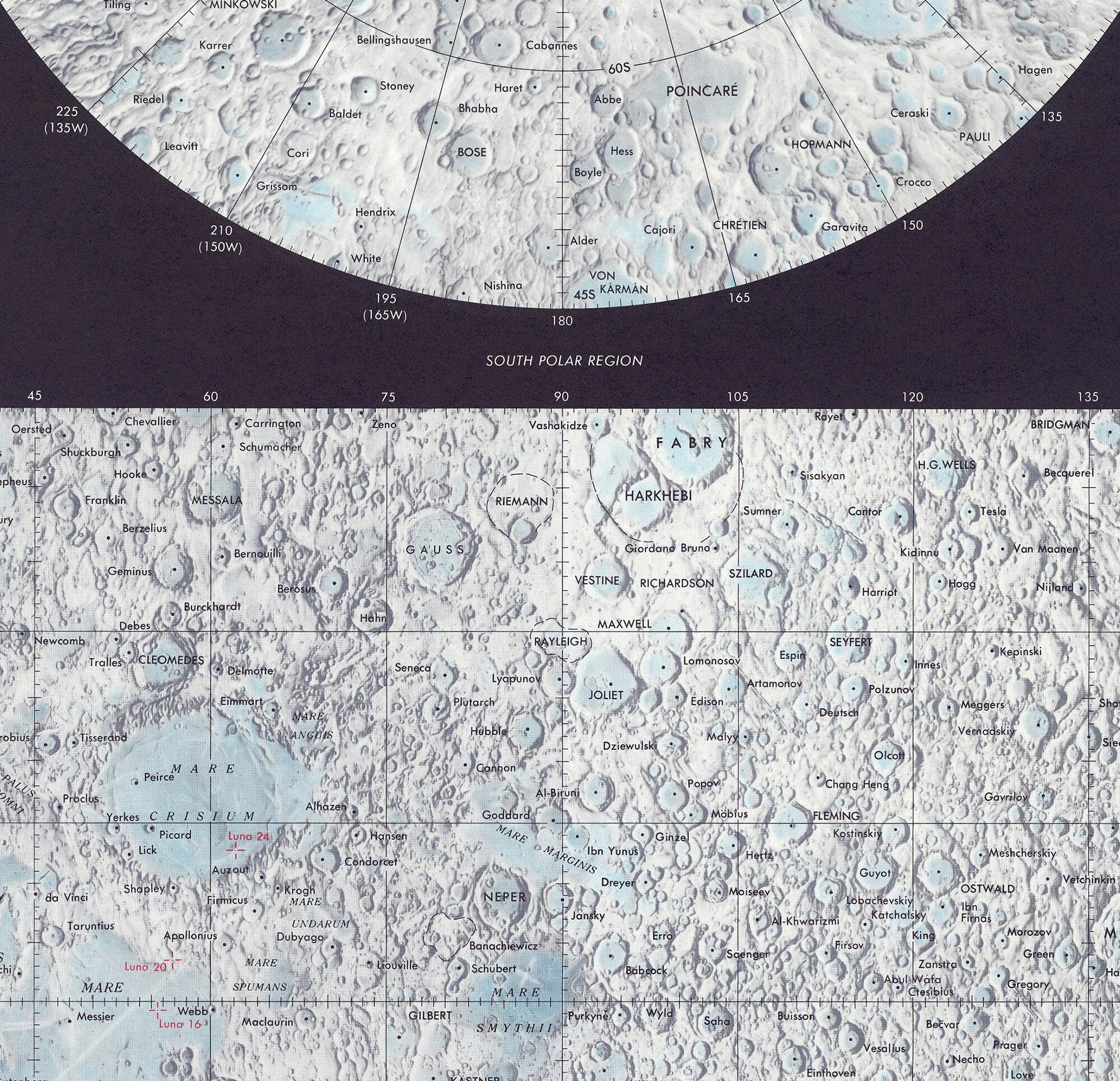 Antique NASA Lunar Chart, 1979 Moon Map (digital Download) - Etsy