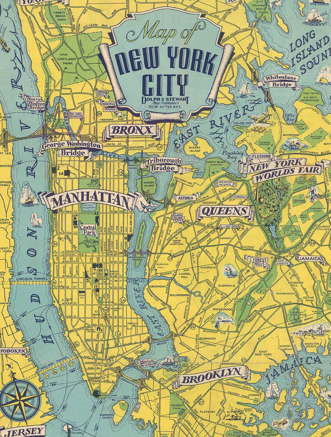 1938 Map of New York City-Digital Download. New York Printable | Etsy