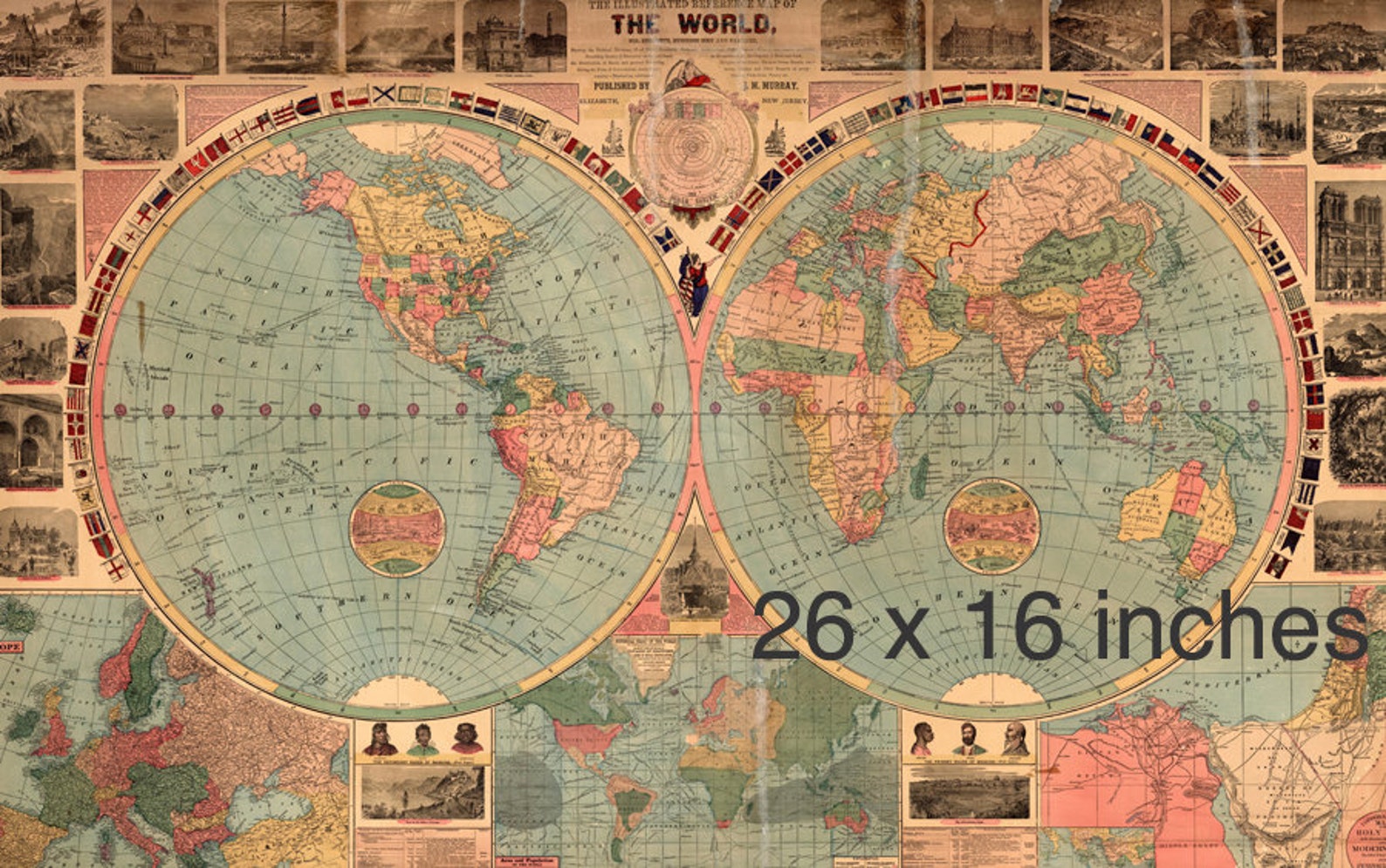 World Map Digital Print Set. Antique World Map Printable. - Etsy