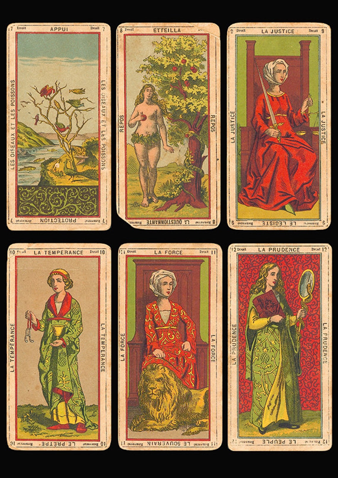 Printable Vintage Tarot Cards Digital Tarot Art Set Of 24 Etsy